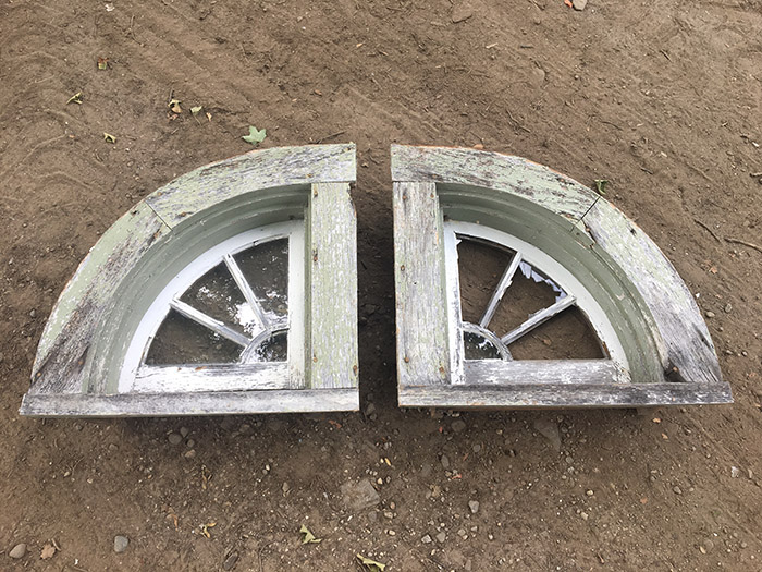 Circa 1850 Quarter Window Sash Pair