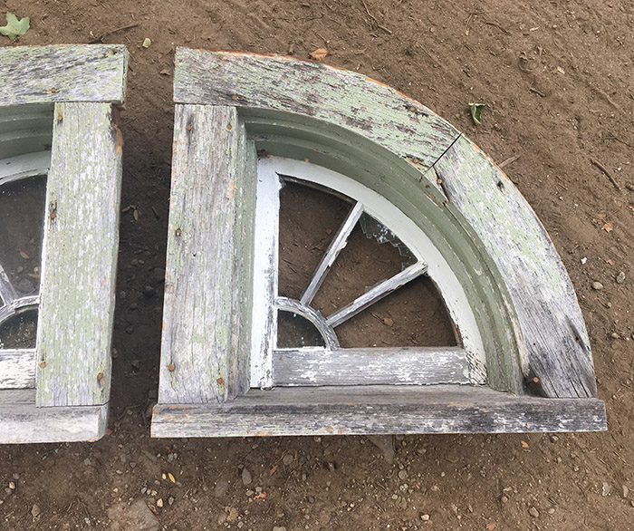 Circa 1850 Quarter Window Sash Pair