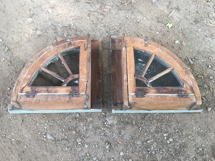 Circa 1850 Quarter Window Sash Pair